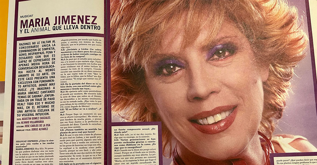 Maria Jiménez para Shangay: "Mi animal interior morirá conmigo" - Shangay